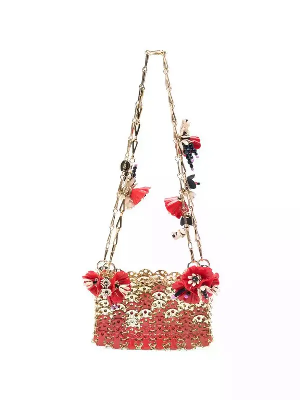 Rabanne Nano 1969 Floral-appliqué Chain Shoulder Bag