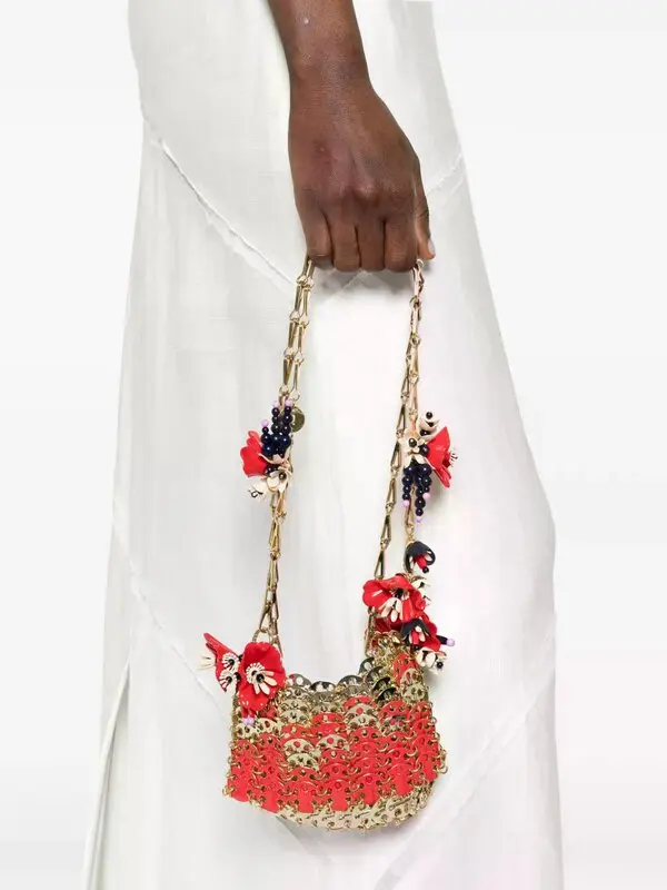 Rabanne Nano 1969 Floral-appliqué Chain Shoulder Bag