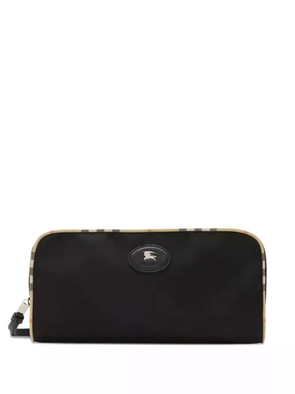 Burberry Check Trim Travel Pouch - Black