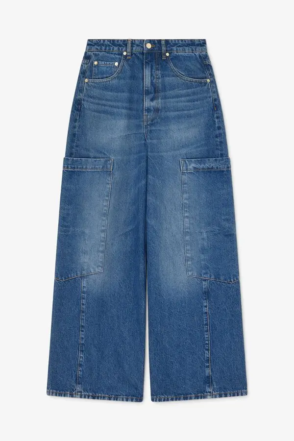 GANNI Baggy Cargo Jeans - Blue