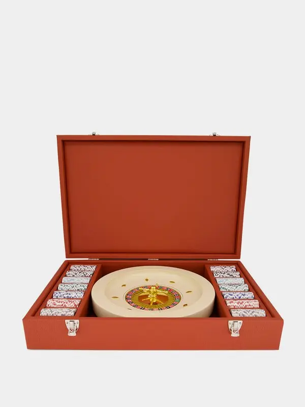 Hector Saxe Paris Brick Roulette Leather Set - Orange