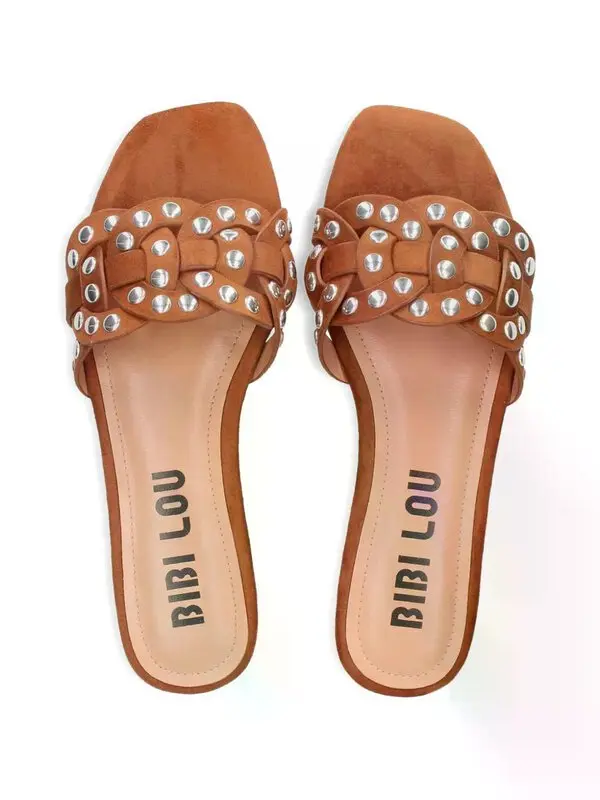 BIBI LOU Studded Woven Sandals - Brown