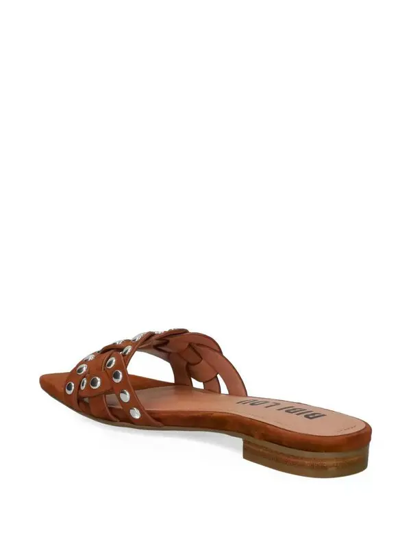 BIBI LOU Studded Woven Sandals - Brown