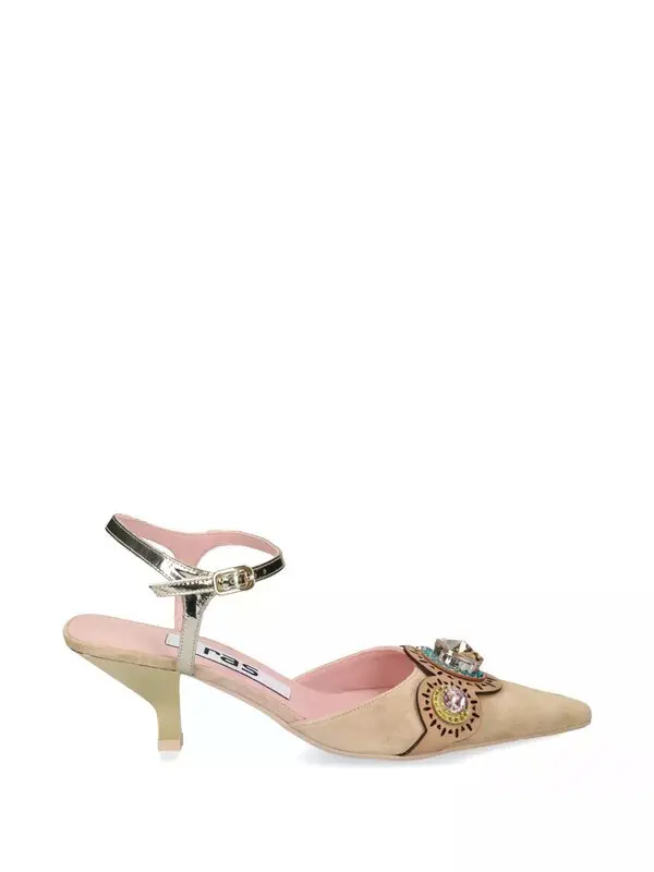 RAS Embellished Ankle Strap Pumps