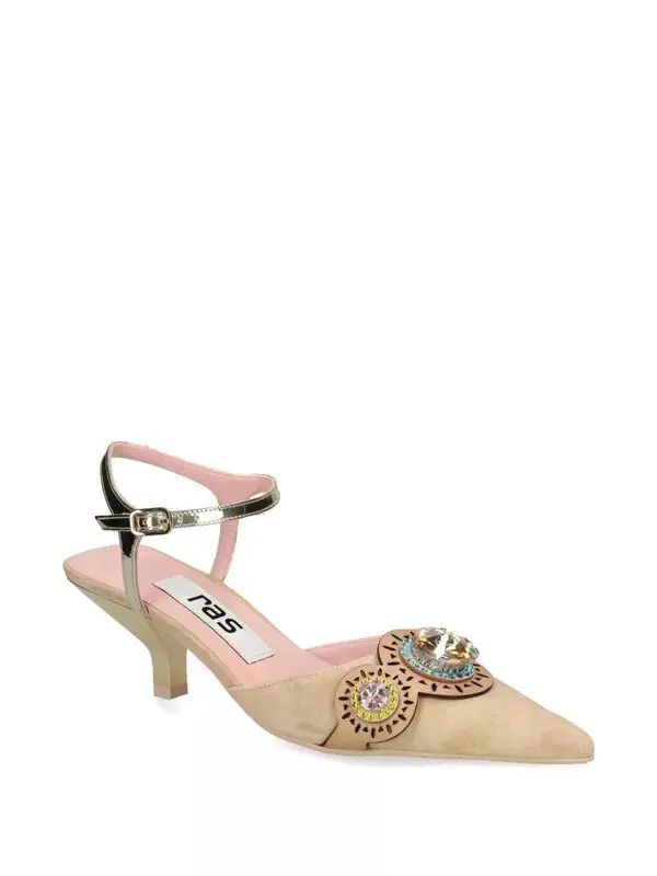 RAS Embellished Ankle Strap Pumps