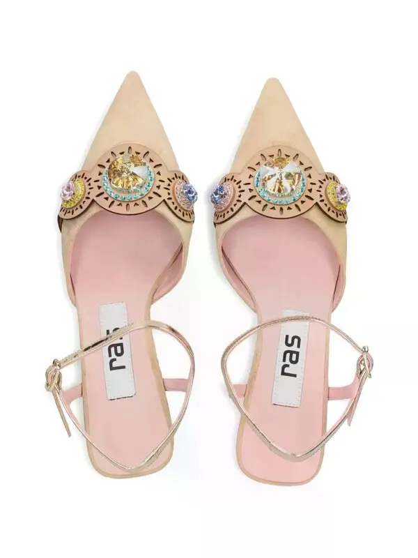 RAS Embellished Ankle Strap Pumps