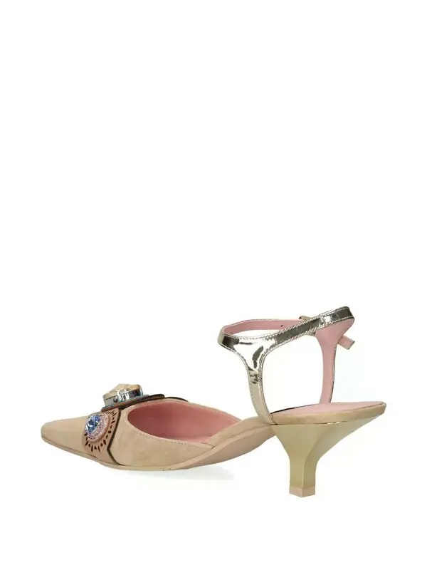 RAS Embellished Ankle Strap Pumps