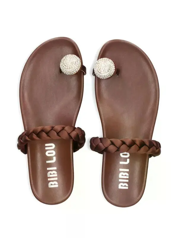 BIBI LOU Braided Rhinestone Embellished Sandals