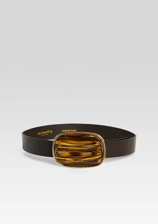 Retrofete Parlow Leather Belt - Tigers Eye Leather