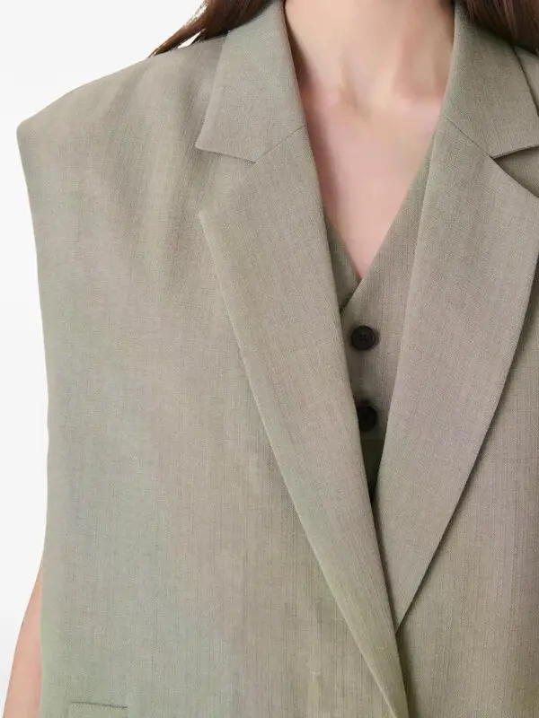 IRO PARIS Sleeveless Notched-lapel Jacket - Green