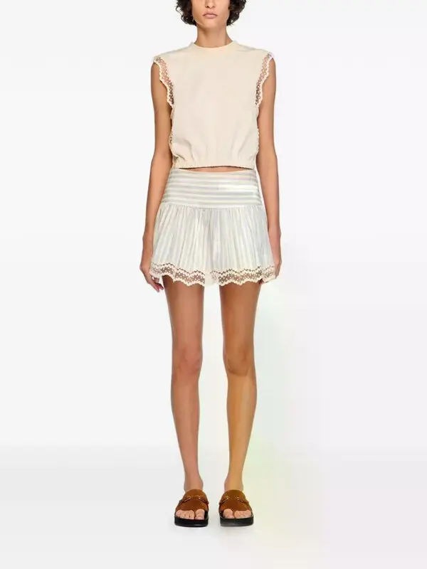 Sandro Lace Trim Sleeveless Top