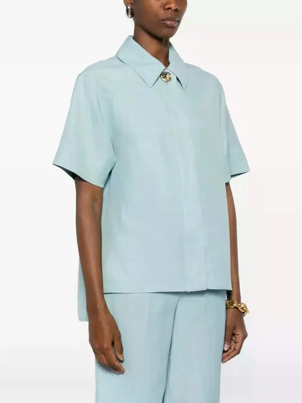 JOSEPH Button-detail Short-sleeve Shirt - Blue