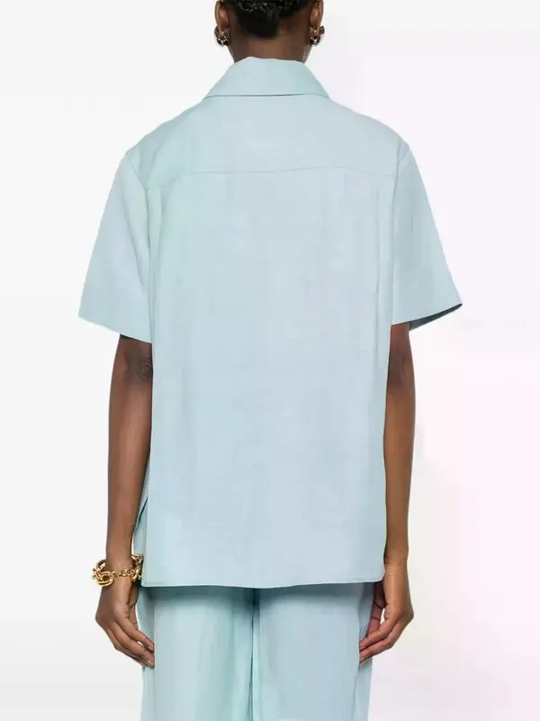 JOSEPH Button-detail Short-sleeve Shirt - Blue