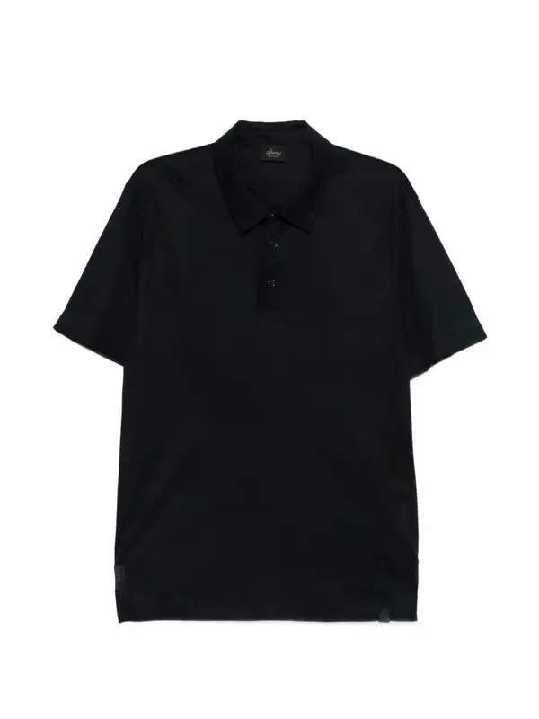 Brioni Graphic Print Polo Shirt - Blue