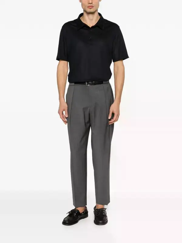 Brioni Graphic Print Polo Shirt - Blue