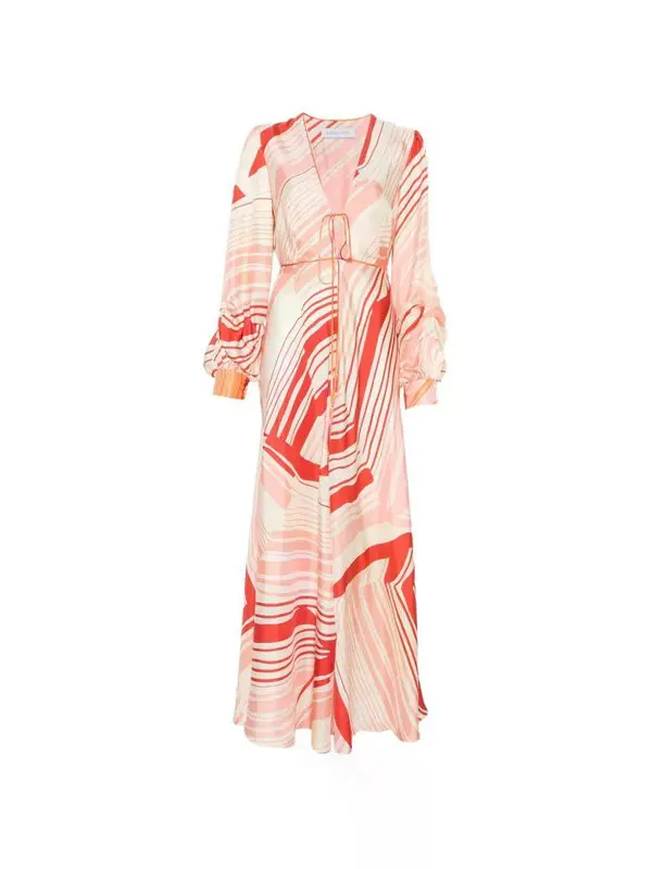 Raquel Diniz Valerie Long-sleeved Maxi Dress - Neutrals