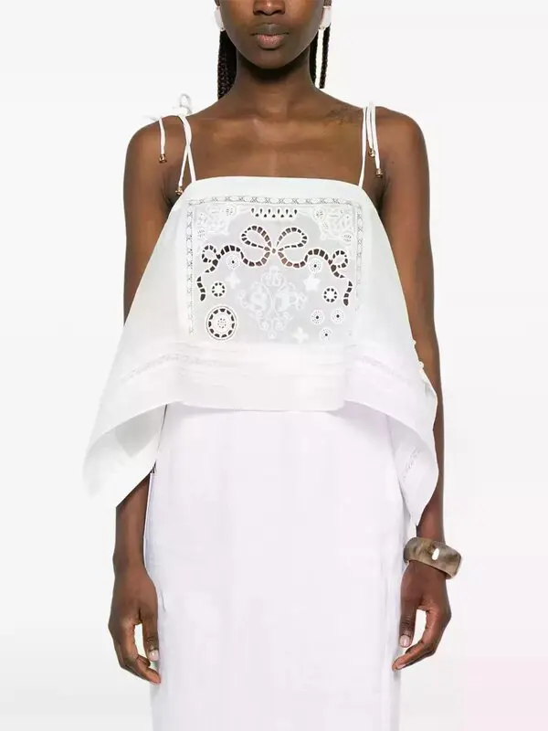 SELF-PORTRAIT Lace Tie-strap Top