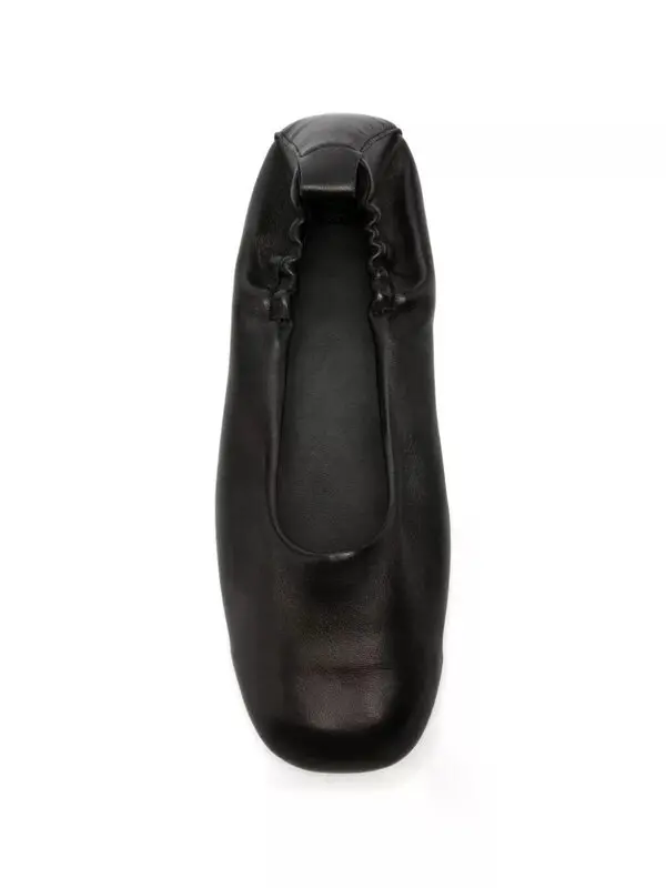 SUMMERY COPENHAGEN Gathered-ankle Ballet Flats - Black