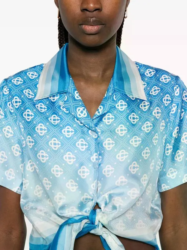 Casablanca Diamond Monogram Knotted Shirt