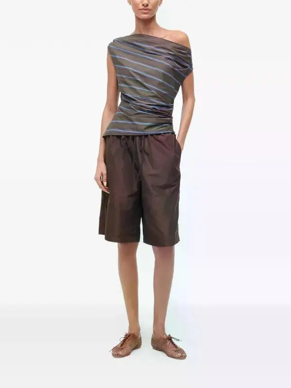 Staud Striped One-shoulder Top