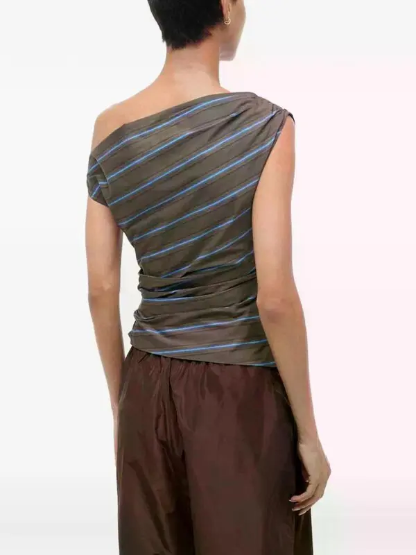 Staud Striped One-shoulder Top