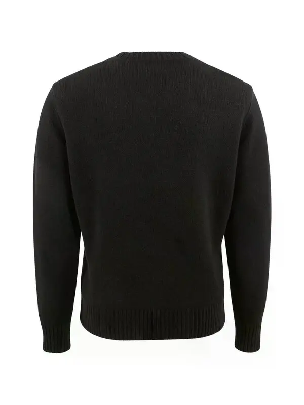 JURTA Graphic Crew Neck Sweater - Black