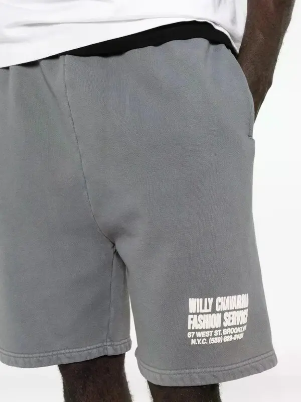 WILLY CHAVARRIA Drawstring Logo Shorts