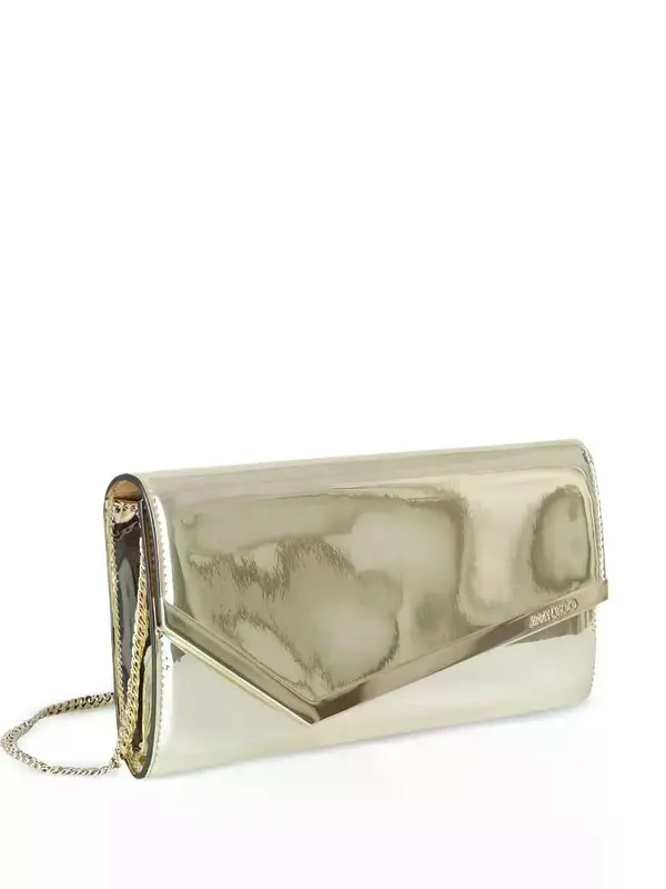 JIMMY CHOO Emmie Metallic-finish Chain Clutch Bag - Gold