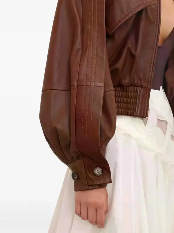 Zimmermann Luna Leather Bomber Jacket