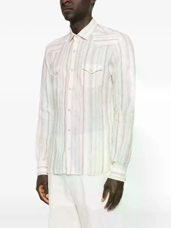 BARBA NAPOLI Striped Pocket Shirt