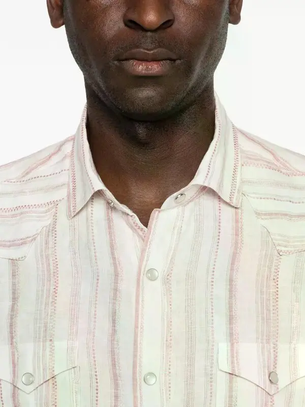 BARBA NAPOLI Striped Pocket Shirt