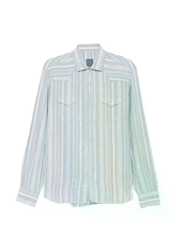 BARBA NAPOLI Striped Flap-pockets Shirt