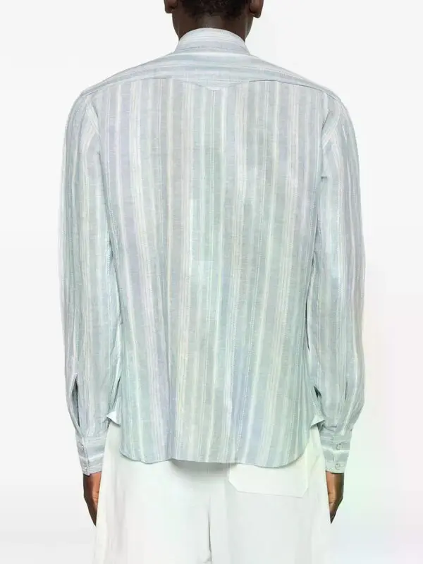 BARBA NAPOLI Striped Flap-pockets Shirt