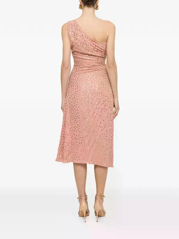 NISSA One-shoulder Pleated Midi Dress