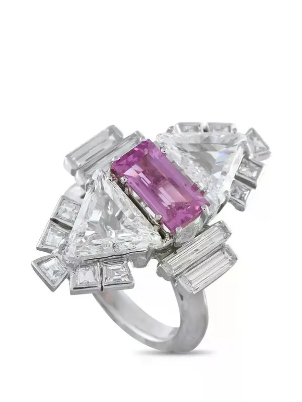 LB EXCLUSIVE Pink Sapphire And Diamond Ring - Silver