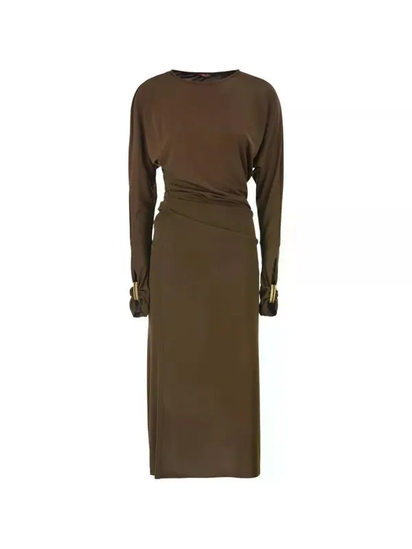 Max Mara Draped-waist Midi Dress