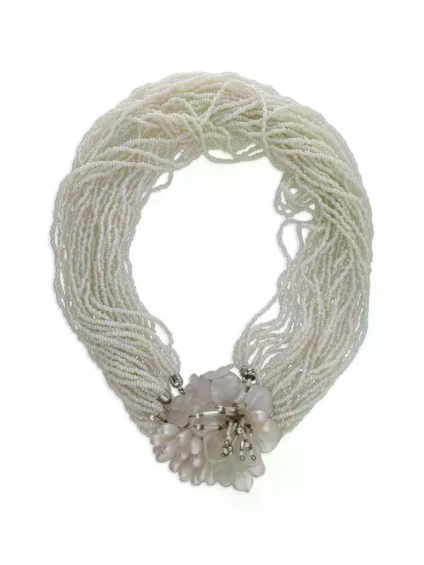 SHARRA PAGANO 1970s Flower Necklace - Neutrals