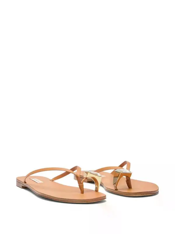 Casadei Soraya Leather Sandals With Gold-tone Hardware