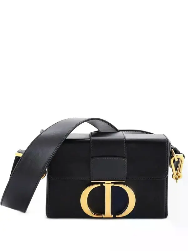 Dior 30 Montaigne Box Bag Leather Crossbody - Black