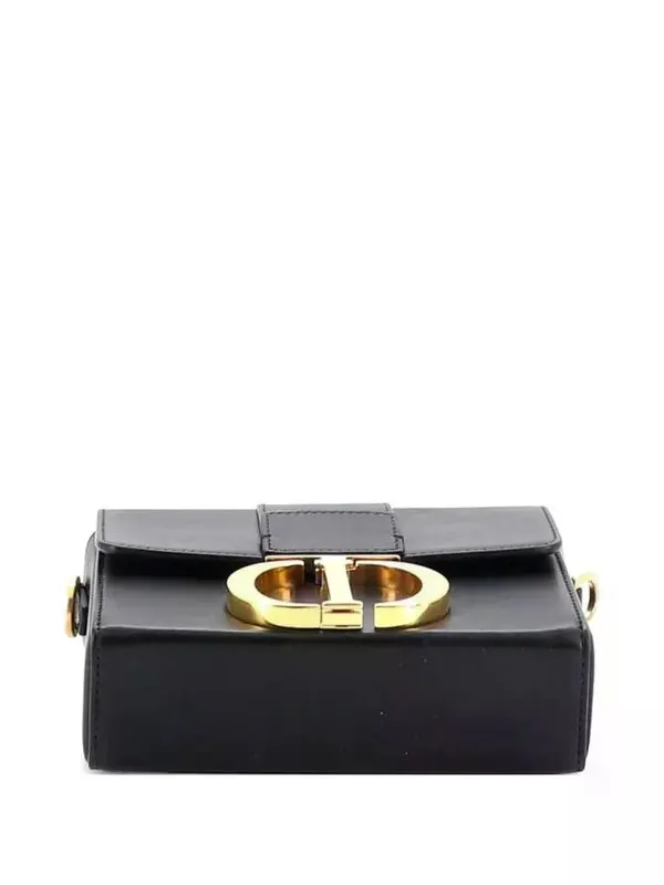 Dior 30 Montaigne Box Bag Leather Crossbody - Black
