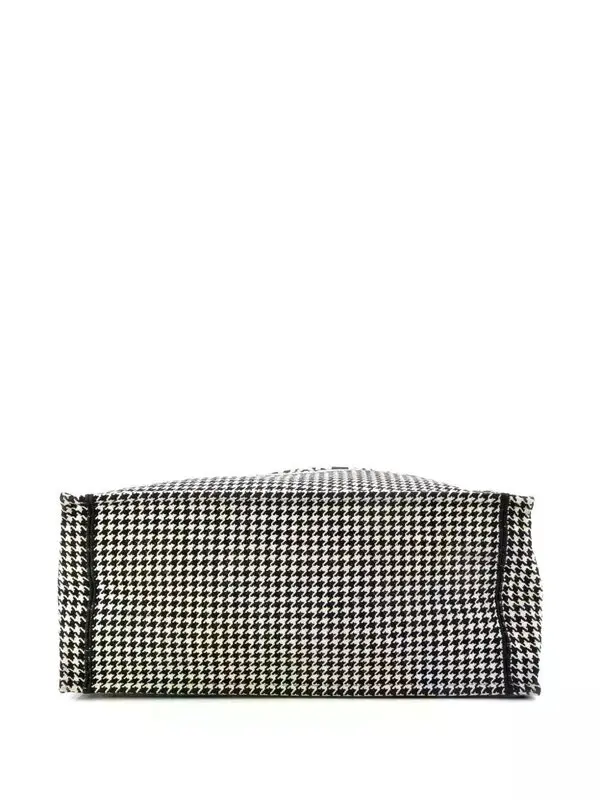 Dior Book Houndstooth Canvas Large Tote Bag - Black
