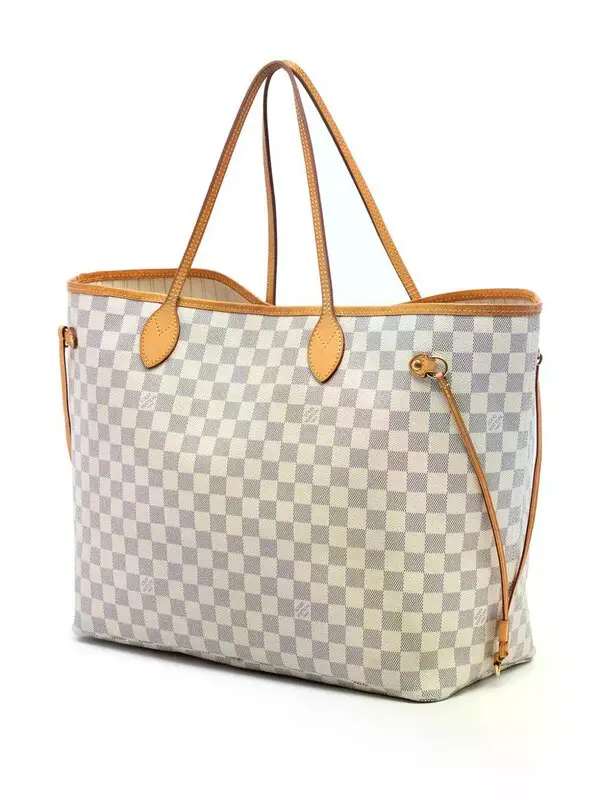 LOUIS VUITTON 2014 Damier Azur Neverfull Gm Tote Bag - White