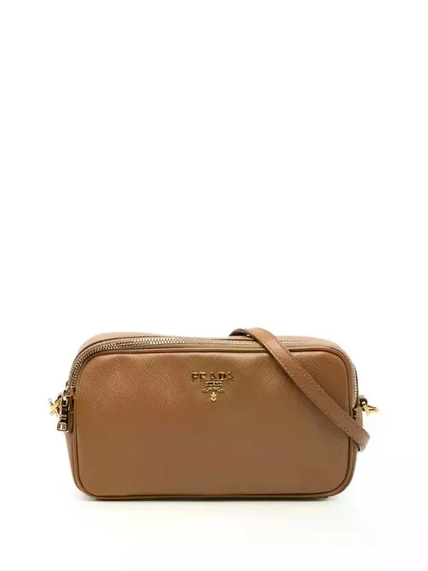 Prada Mini Saffiano Double Zip Crossbody Bag