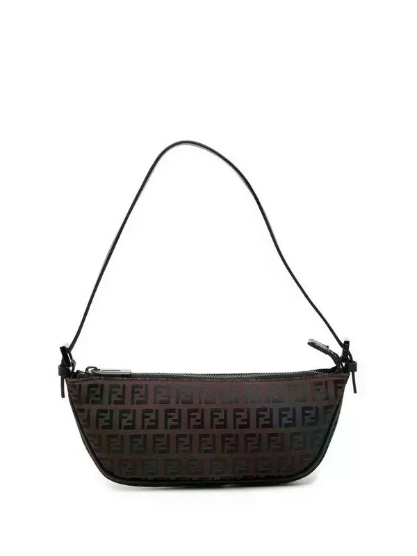Fendi 2000-2010 Zucchino Canvas Half Moon Pochette