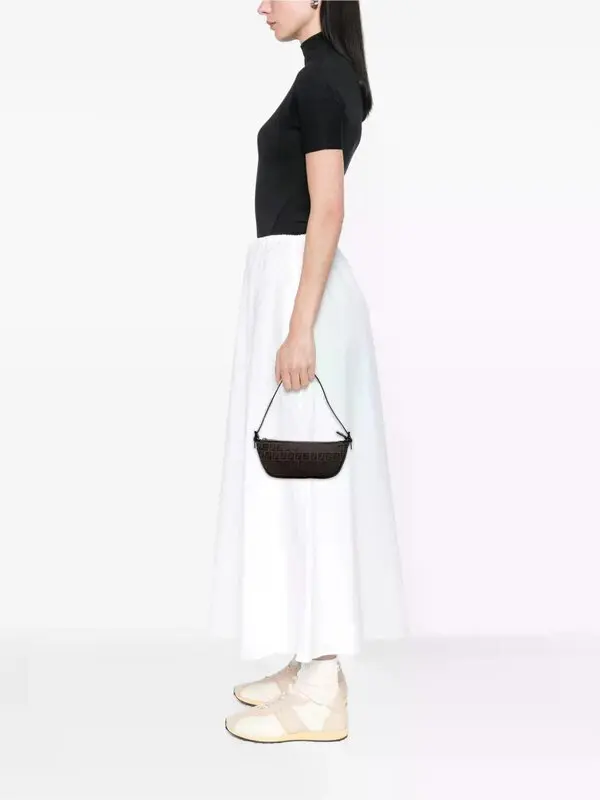 Fendi 2000-2010 Zucchino Canvas Half Moon Pochette