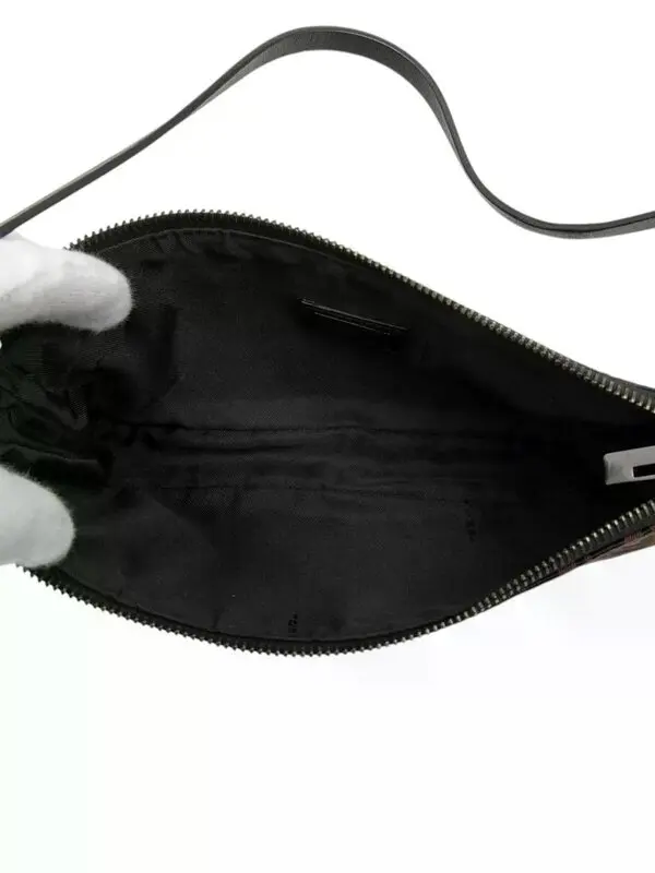 Fendi 2000-2010 Zucchino Canvas Half Moon Pochette