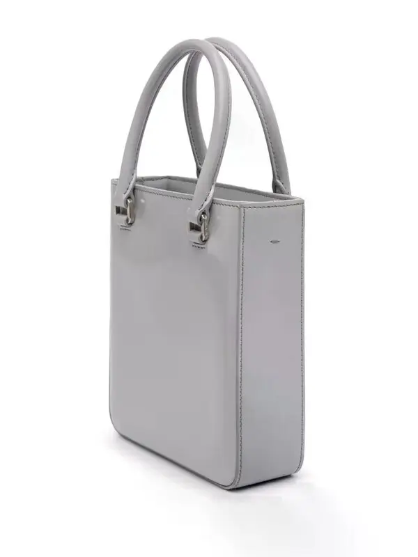 Prada Small Brushed Leather Tote Satchel - Grey