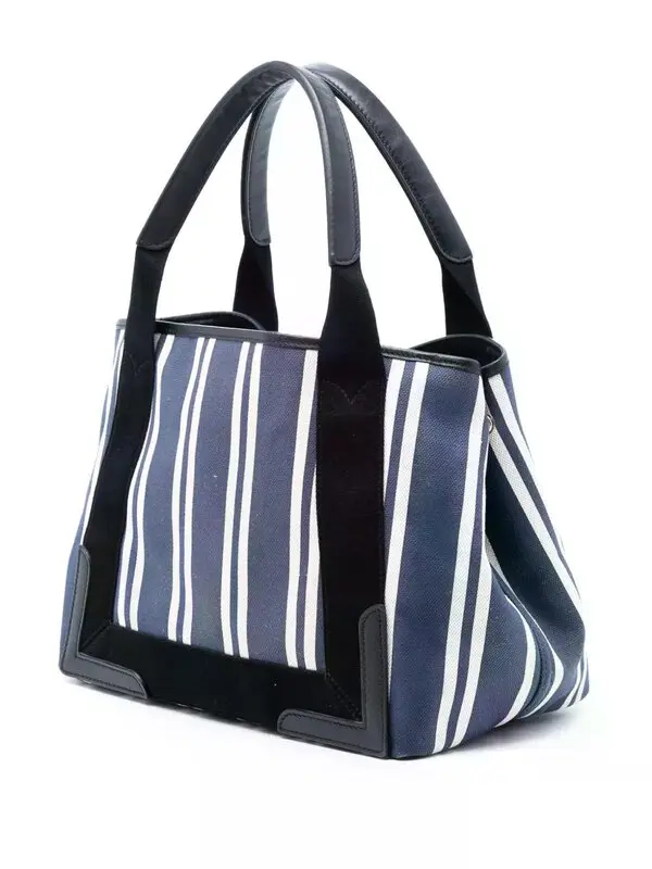 Balenciaga 2017 Canvas Striped Cabas S Tote Bag