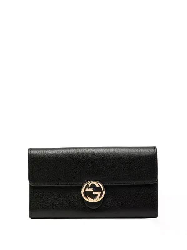 Gucci 2000-2015 Dollar Calfskin Interlocking G Continental Wallet Long Wallets