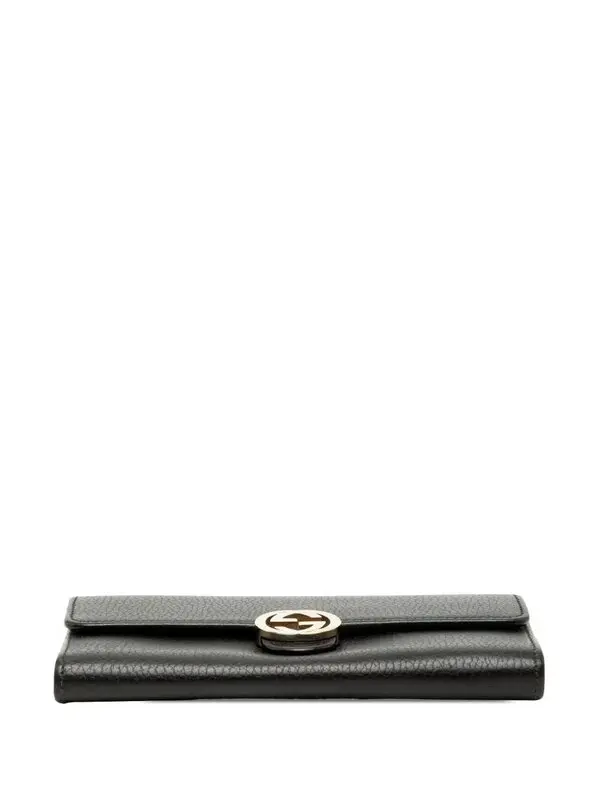 Gucci 2000-2015 Dollar Calfskin Interlocking G Continental Wallet Long Wallets